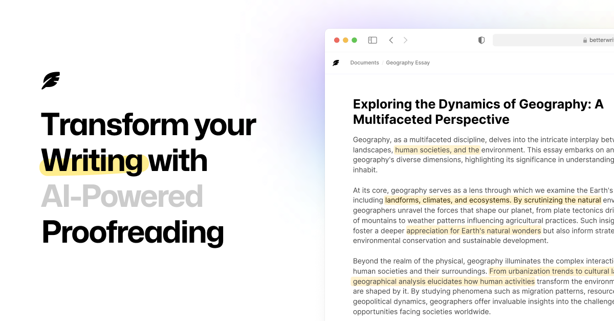 BetterWriter - Transform your writing with AI-Powered Proofreading